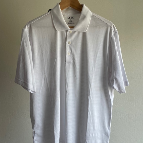 adidas | Shirts | Mens Adidas Golf Textured White Golf Shirt Size L ...